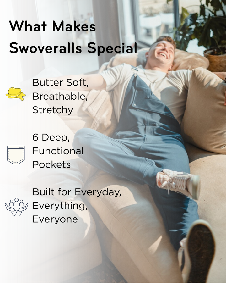 Swoveralls | Original Sweatpant Overalls | Comfiest Overalls on Earth