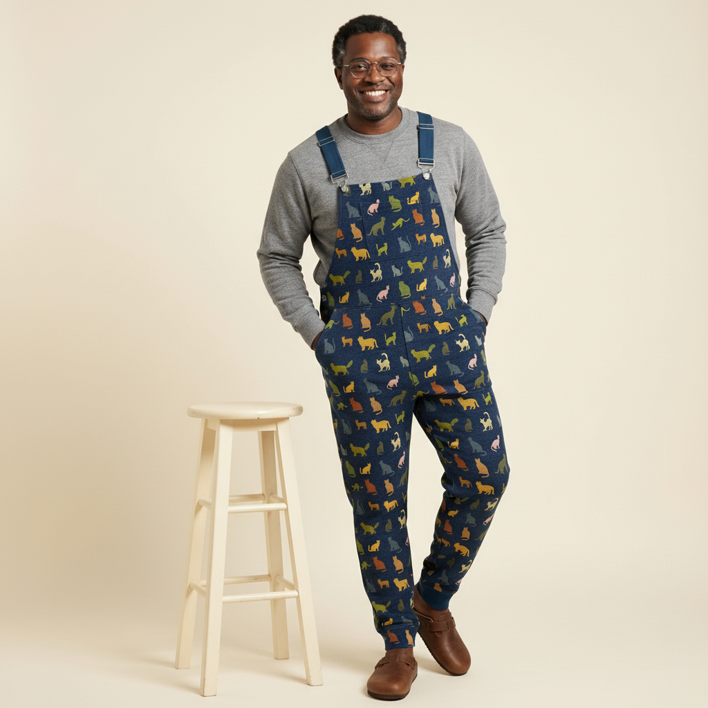 Purr Parade Print Sweatpant Overalls | Limited Edition | Swoveralls