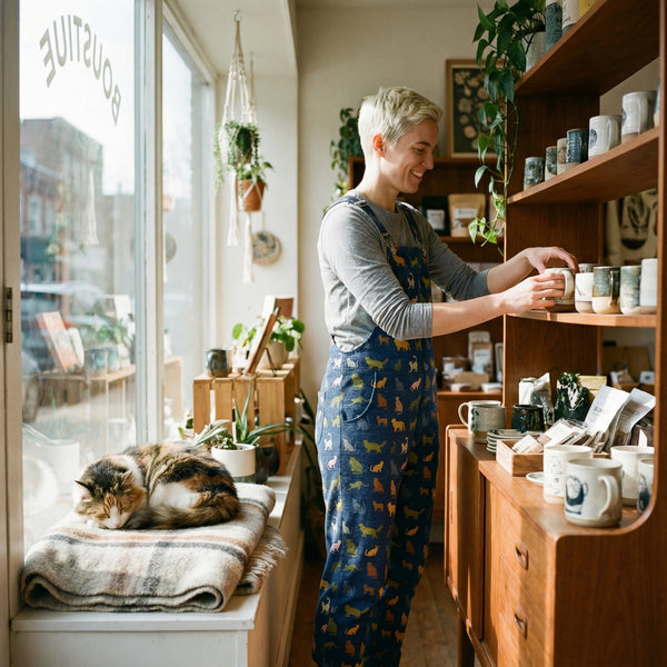 Purr Parade Print Sweatpant Overalls | Limited Edition | Swoveralls